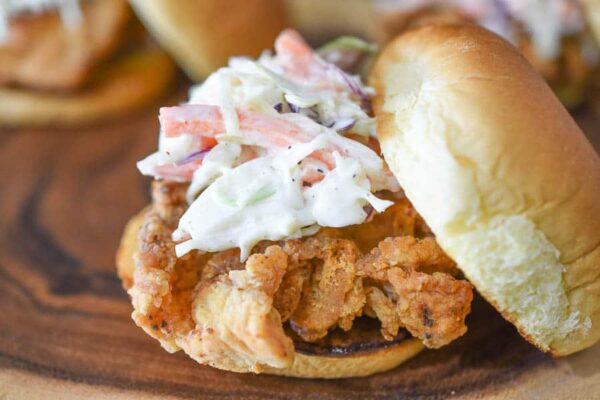 Fried Chicken Sliders with Slaw – Domestic Dee